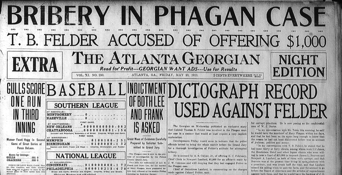 Dictograph Record Used Against Felder – The Leo Frank Case Research Library