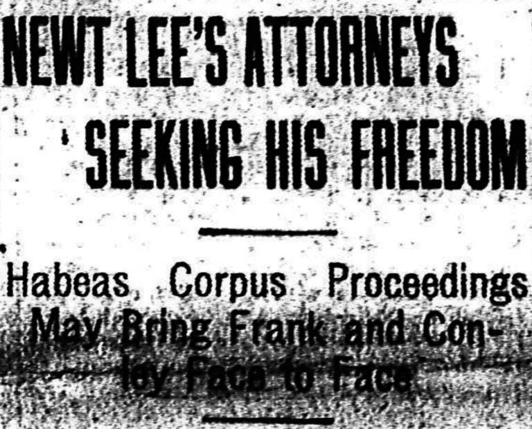 Newt Lee’s Attorneys Seeking His Freedom – The Leo Frank Case Research ...