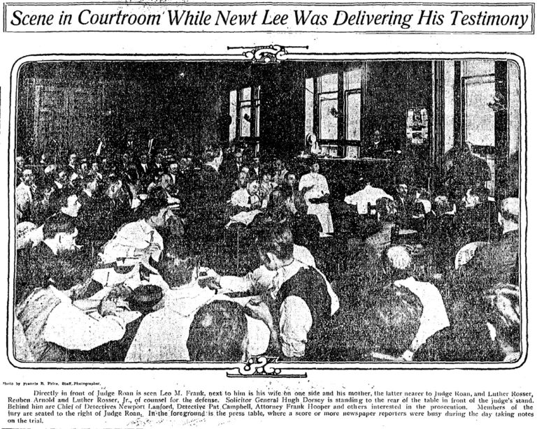 Trial of Leo M. Frank on Charge of Murder Begins; Mrs. Coleman, George ...