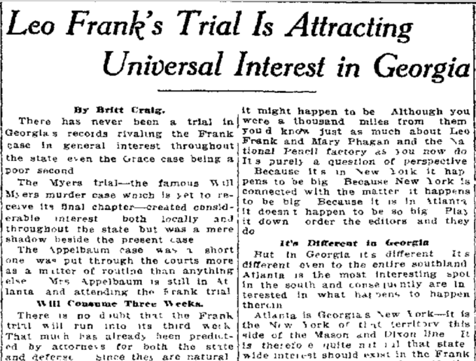 Leo Frank’s Trial Is Attracting Universal Interest in Georgia – The Leo ...
