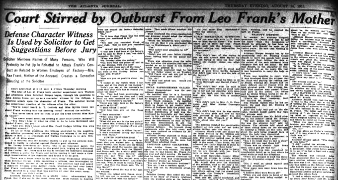 Court Stirred by Outburst From Leo Frank’s Mother – The Leo Frank Case ...