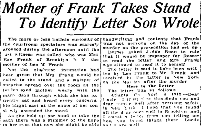 Mother of Frank Takes Stand to Identify Letter Son Wrote – The Leo ...